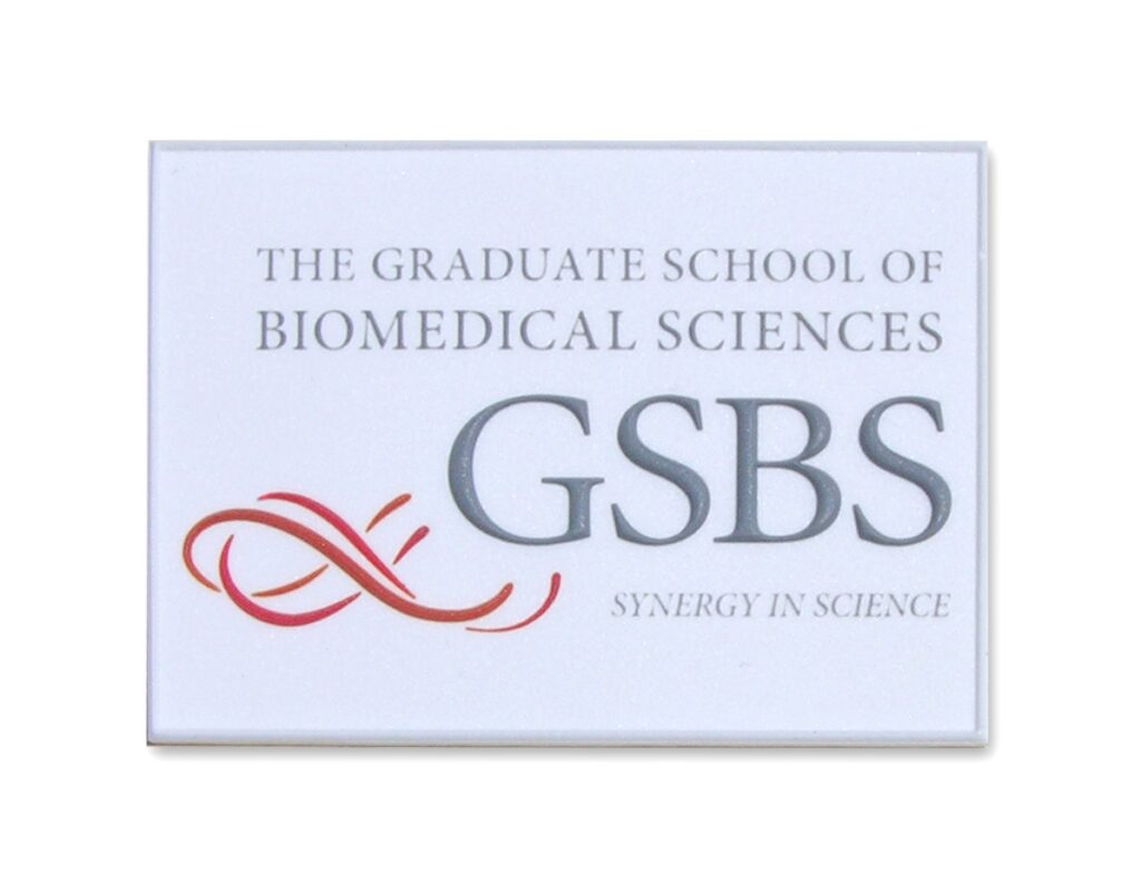 Graduate School Of Biomedical Sciences Shirt PVC Labels, Custom PVC