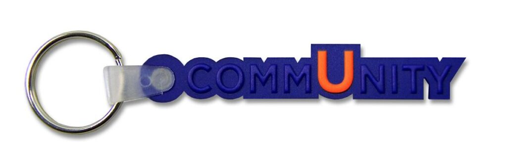 2D PVC Rubber Key Tag USA Made Flexsytems, Custom 2D PVC Key Tag