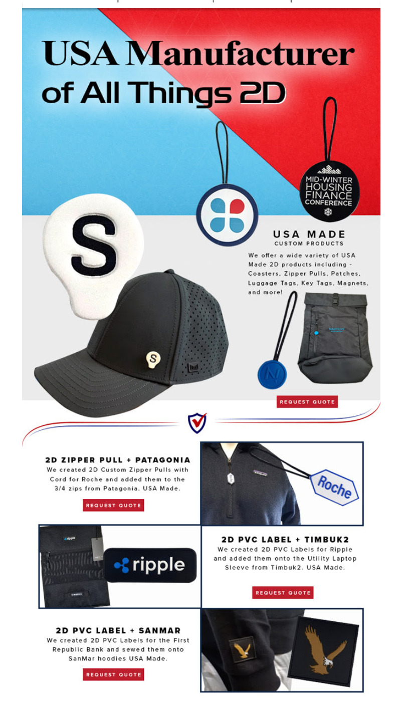 USA Manufacturer of All Things 2D, PVC labels, Plastic Labels