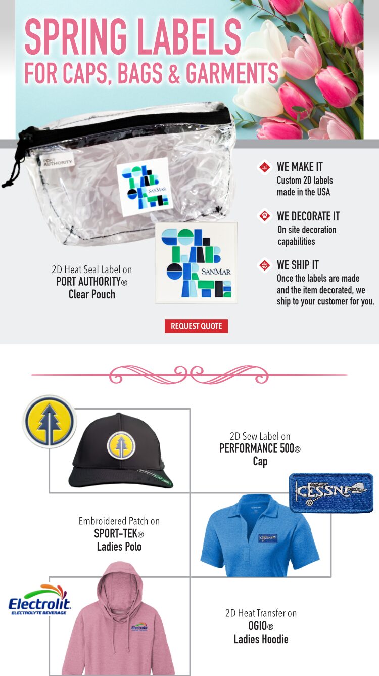 Spring Labels for Caps, Bags & Garments by Flexsystems